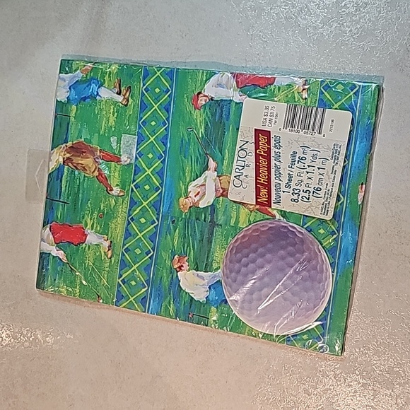 Carlton Cards | Party Supplies | Vintage Golfer Carlton Wrapping Paper ...
